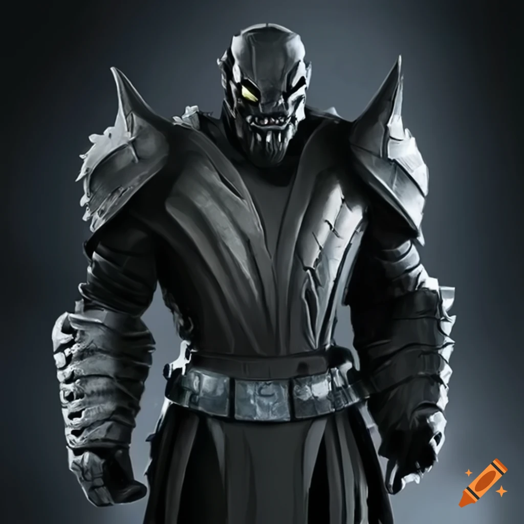 Digital art of a black armored knight with a sword on Craiyon