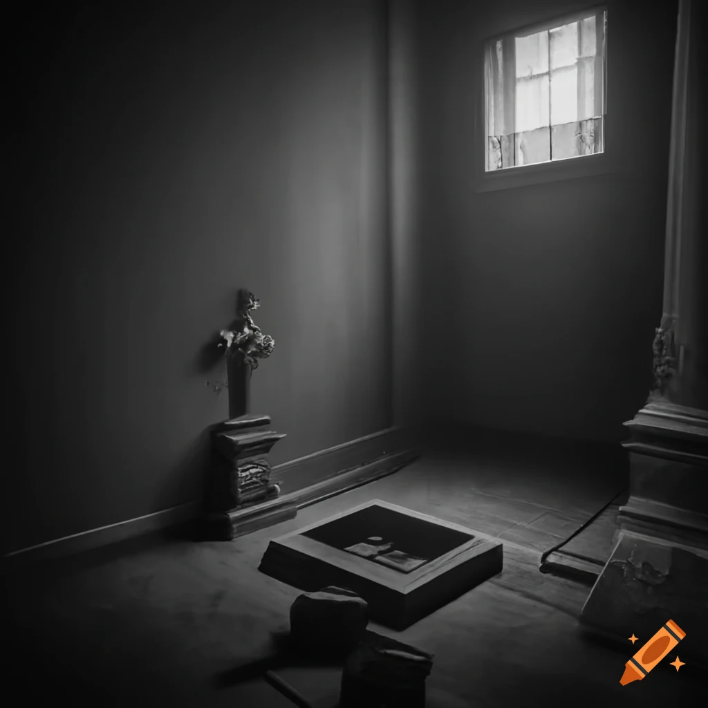 Introspective room with a memorial grave