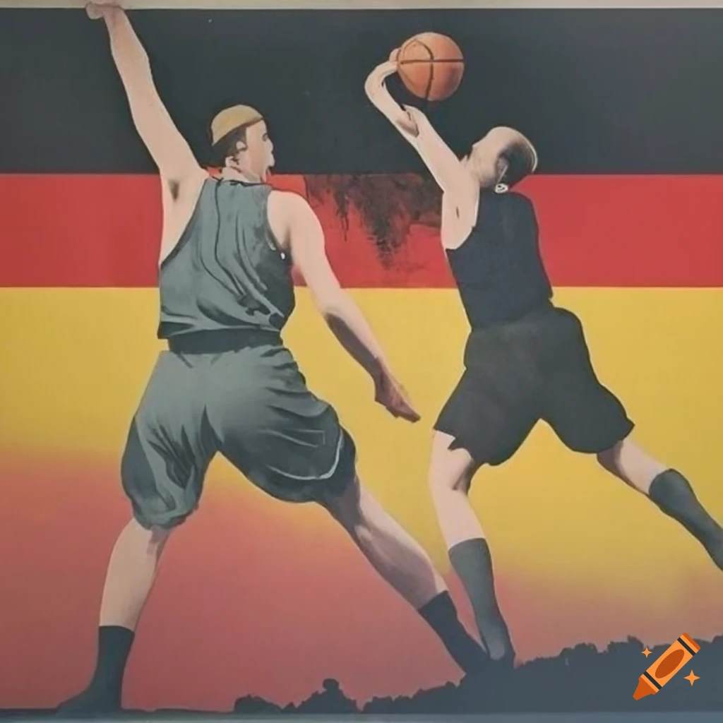 Ww2 basketball poster with german flag on Craiyon