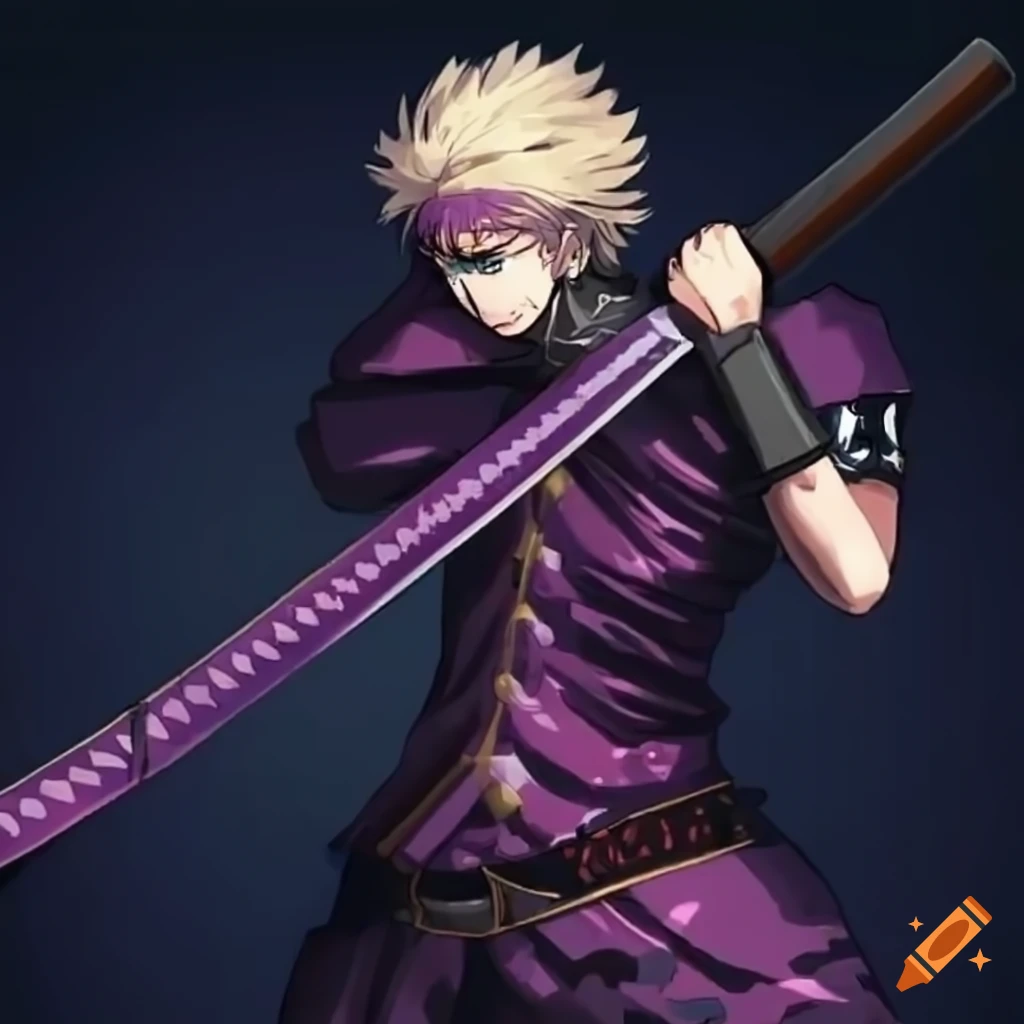 Illustration of a battle scene with a handsome ninja pirate on Craiyon