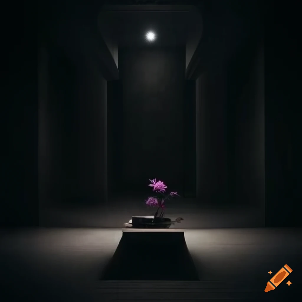 Modern room with a memorial grave on Craiyon