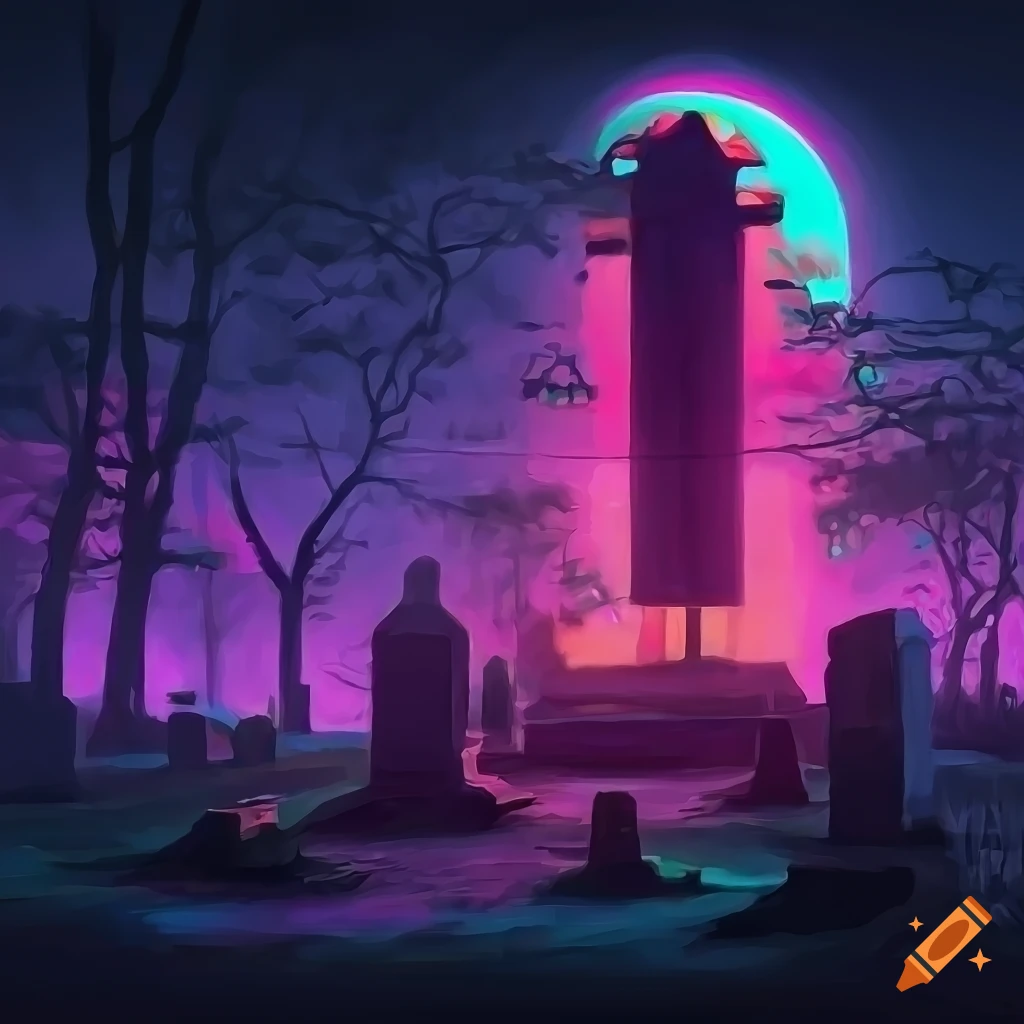 A pink cemetery on Craiyon