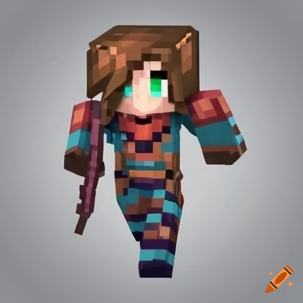 Minecraft male and female heroes on Craiyon