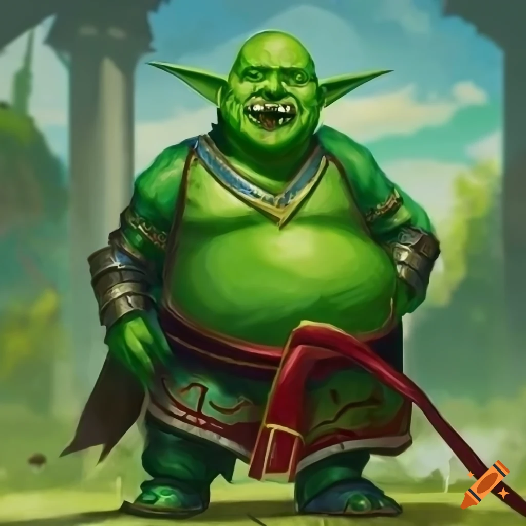 Illustration of a colorful goblin in ancient chinese attire on Craiyon