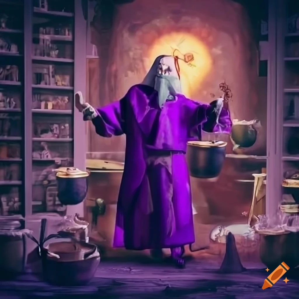 Image of a wizard brewing a magical potion on Craiyon