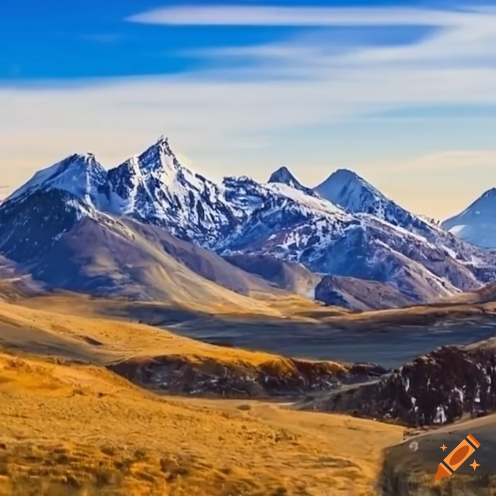 Snowy mountain landscape on Craiyon