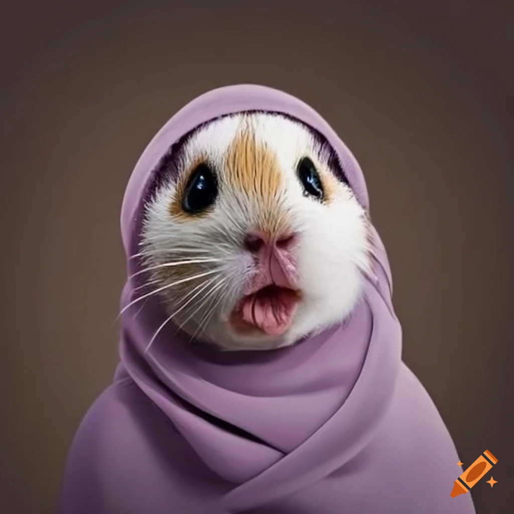 Cute guinea pig wearing a hijab