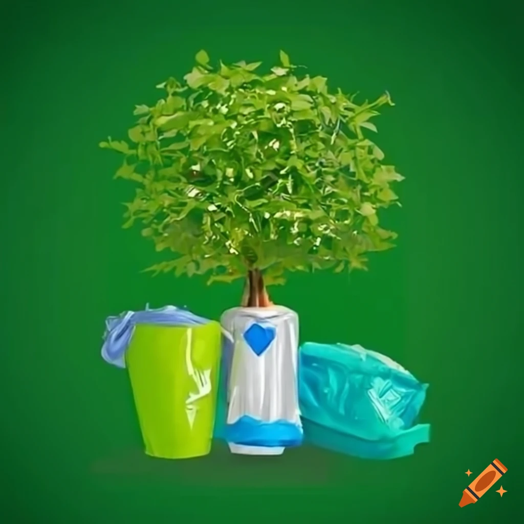 Image of a person recycling items with a growing tree on Craiyon