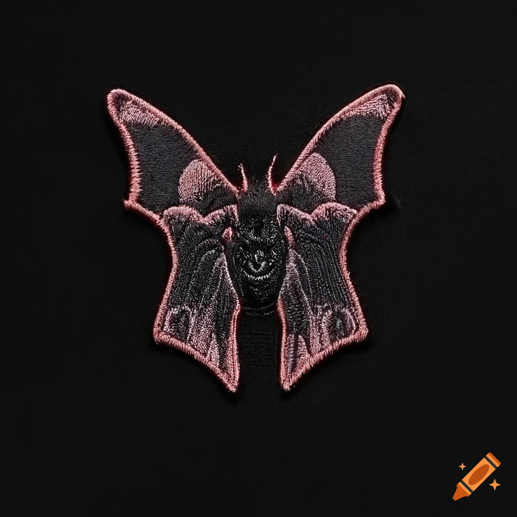 Noir graphic design patch with a moth on Craiyon