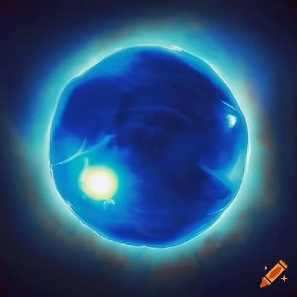 Blue sun illustration on Craiyon