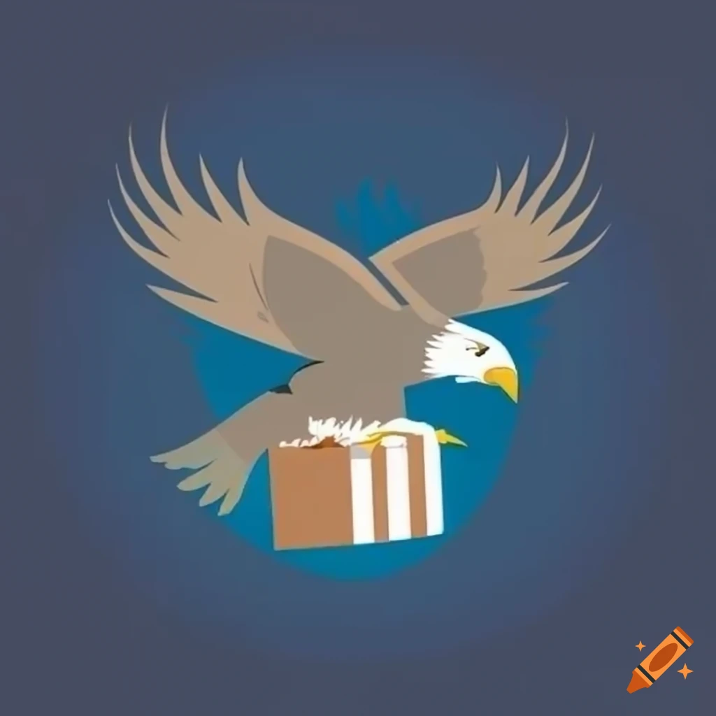 Logo of an eagle carrying a package on Craiyon
