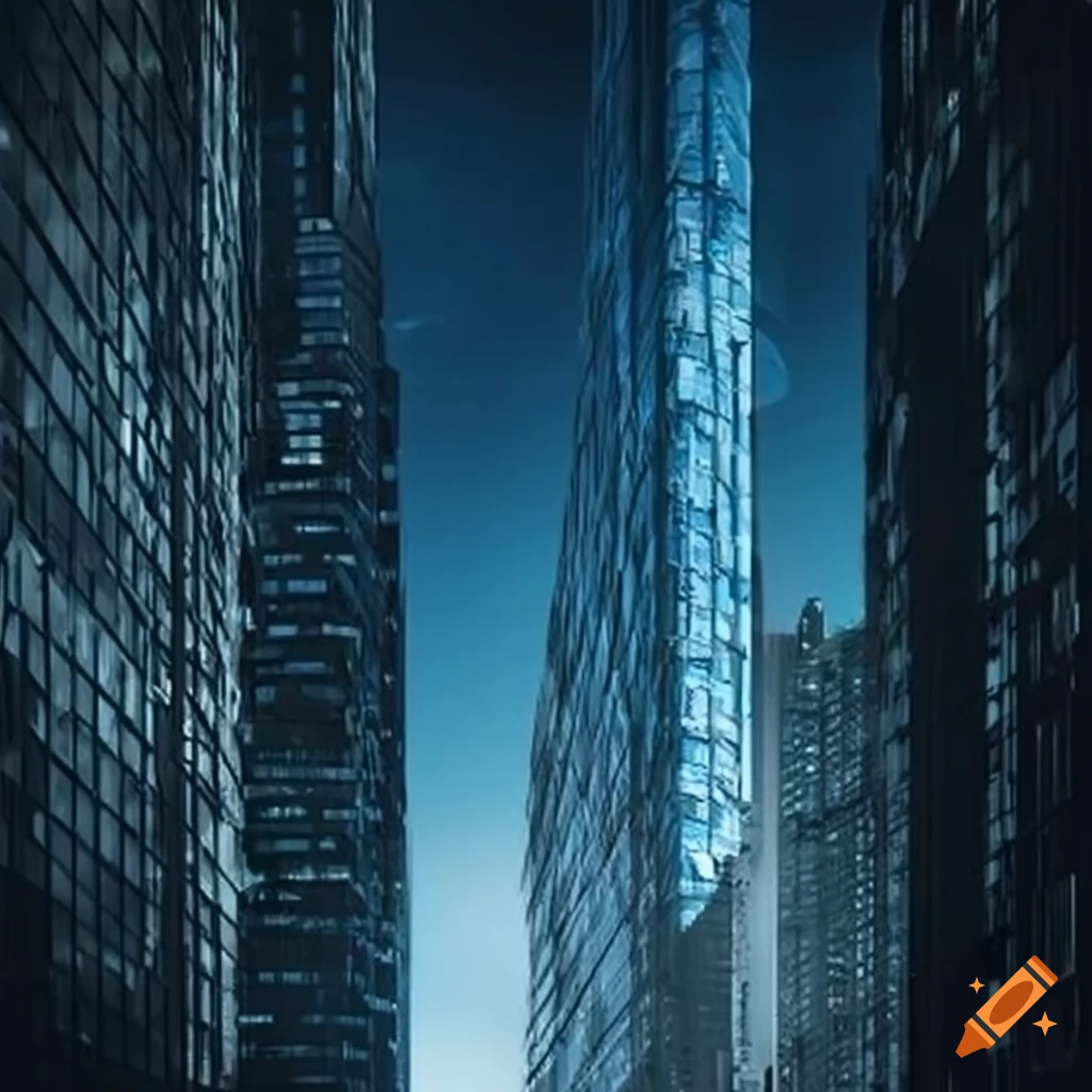 Low angle view of a stunning 4000 meter skyscraper on Craiyon