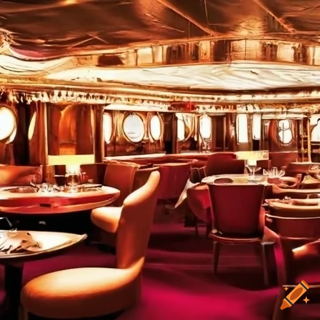 2nd class victorian restaurant dining room on steam ship. jade green ...