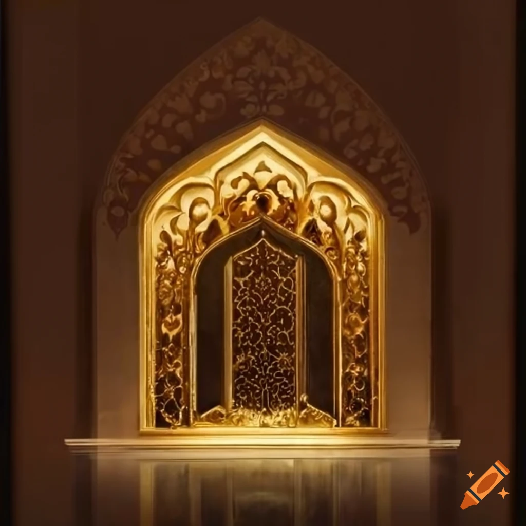 Marble and gold entrance altar of Islamic art on Craiyon