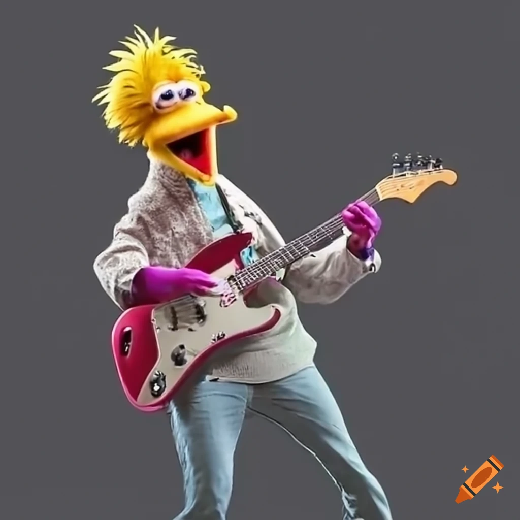Bird playing a fender jazzmaster