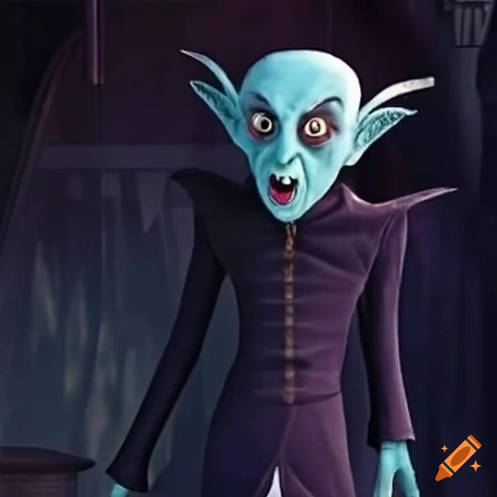 Pixar-style nosferatu illustration