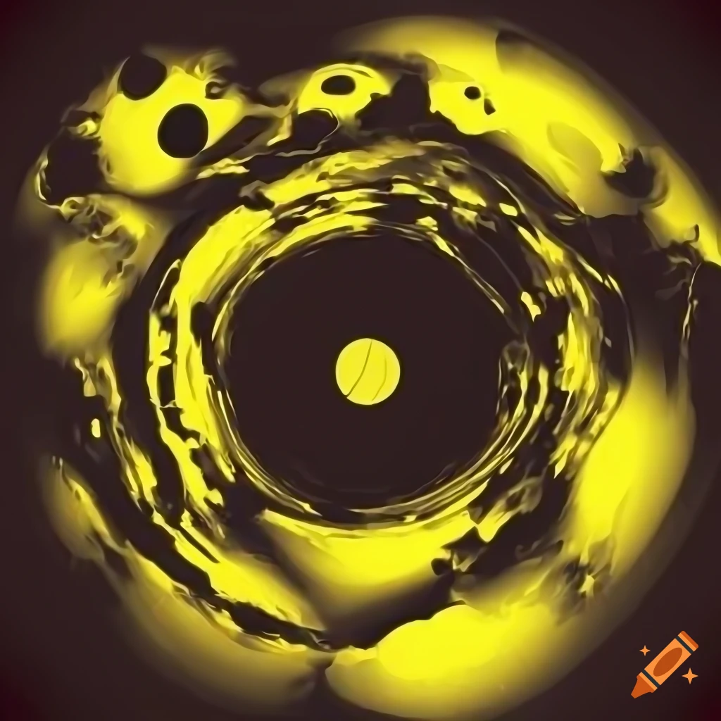 Yellow and black abstract nuclear background on Craiyon