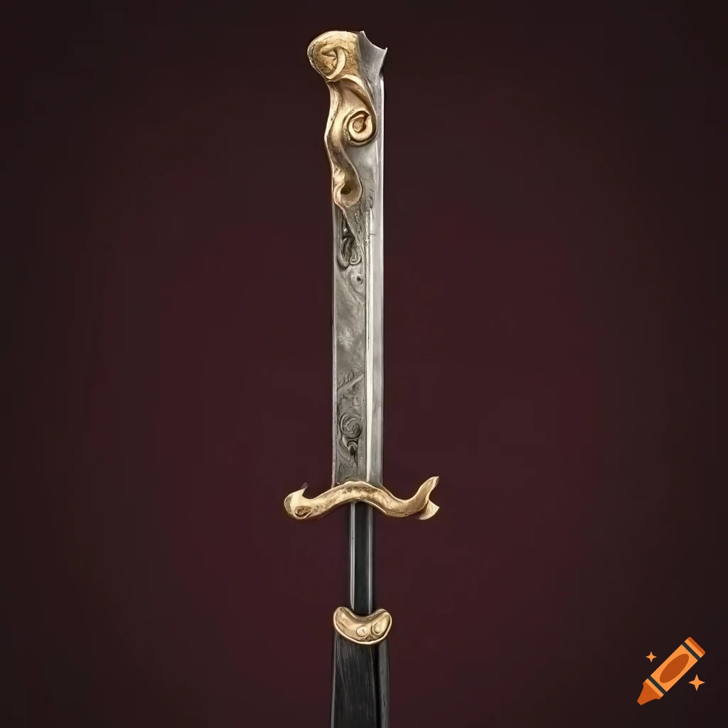 Intricately detailed fantasy bow weapon with shadow flame on Craiyon