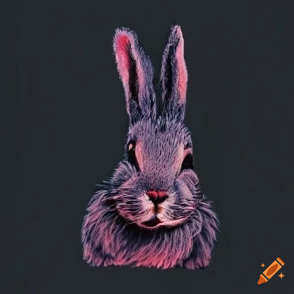 Noir graphic design of a rabbit patch