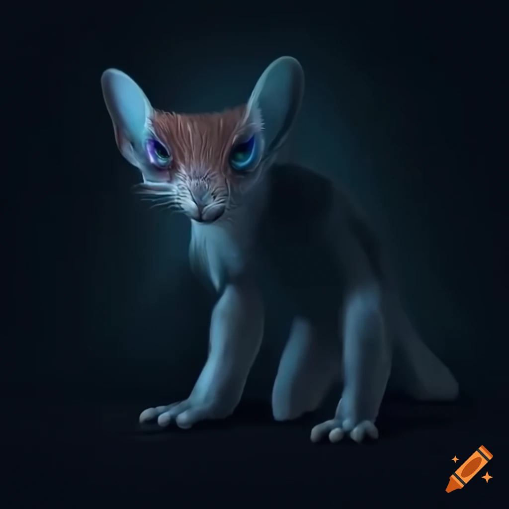 Beautiful painting of a fluffy quadrupedal creature on Craiyon