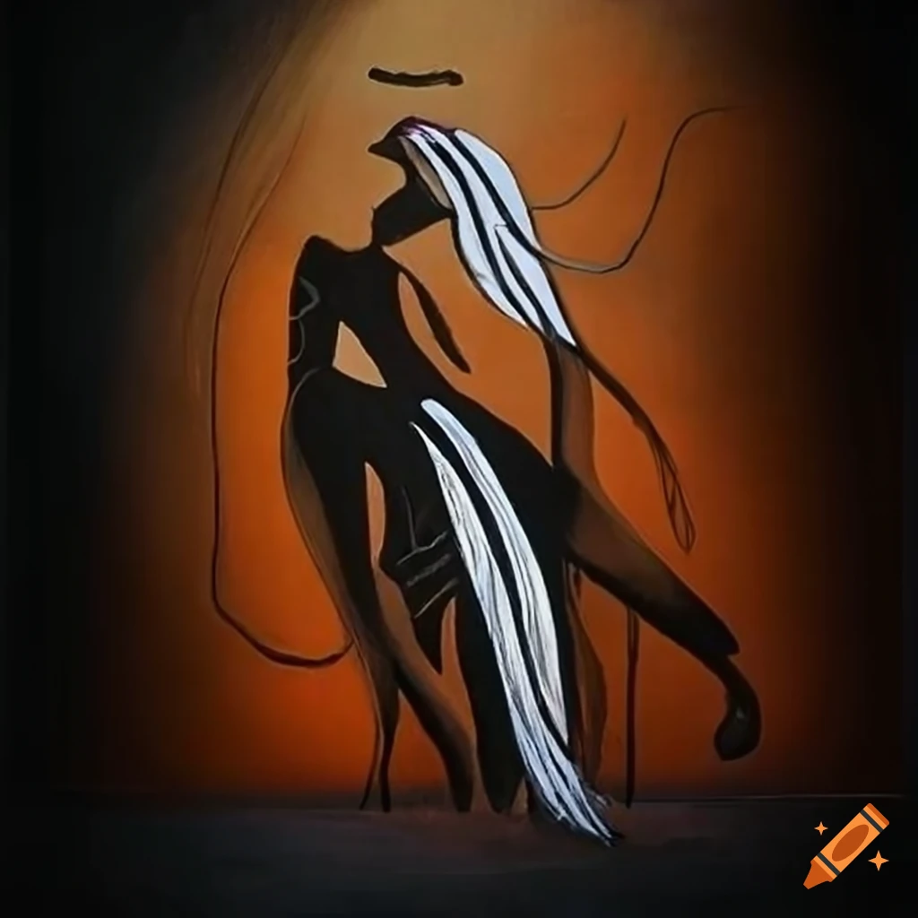 Surreal artwork depicting a faceless African tribal dancer on Craiyon