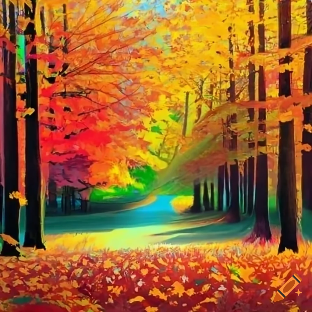 Serene fall scenery in nature on Craiyon