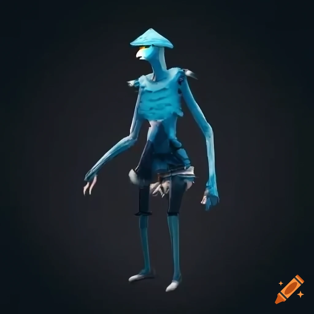 Falling video game character with outstretched limbs on Craiyon