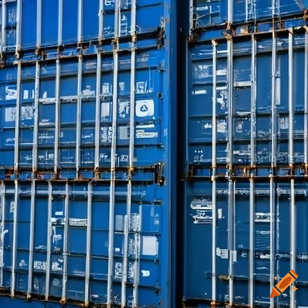Blue shipping container on Craiyon