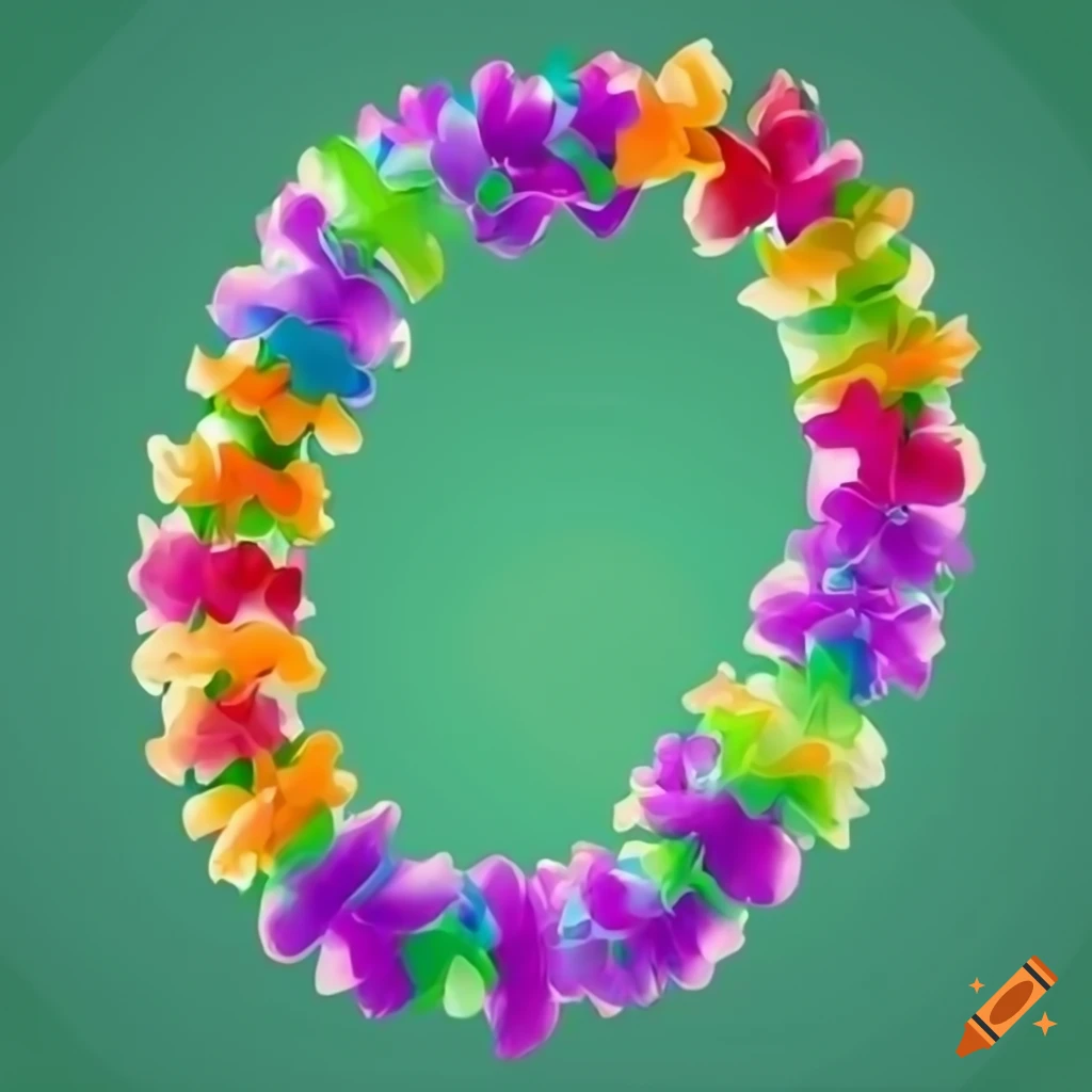 Colorful illustration of a lei on Craiyon