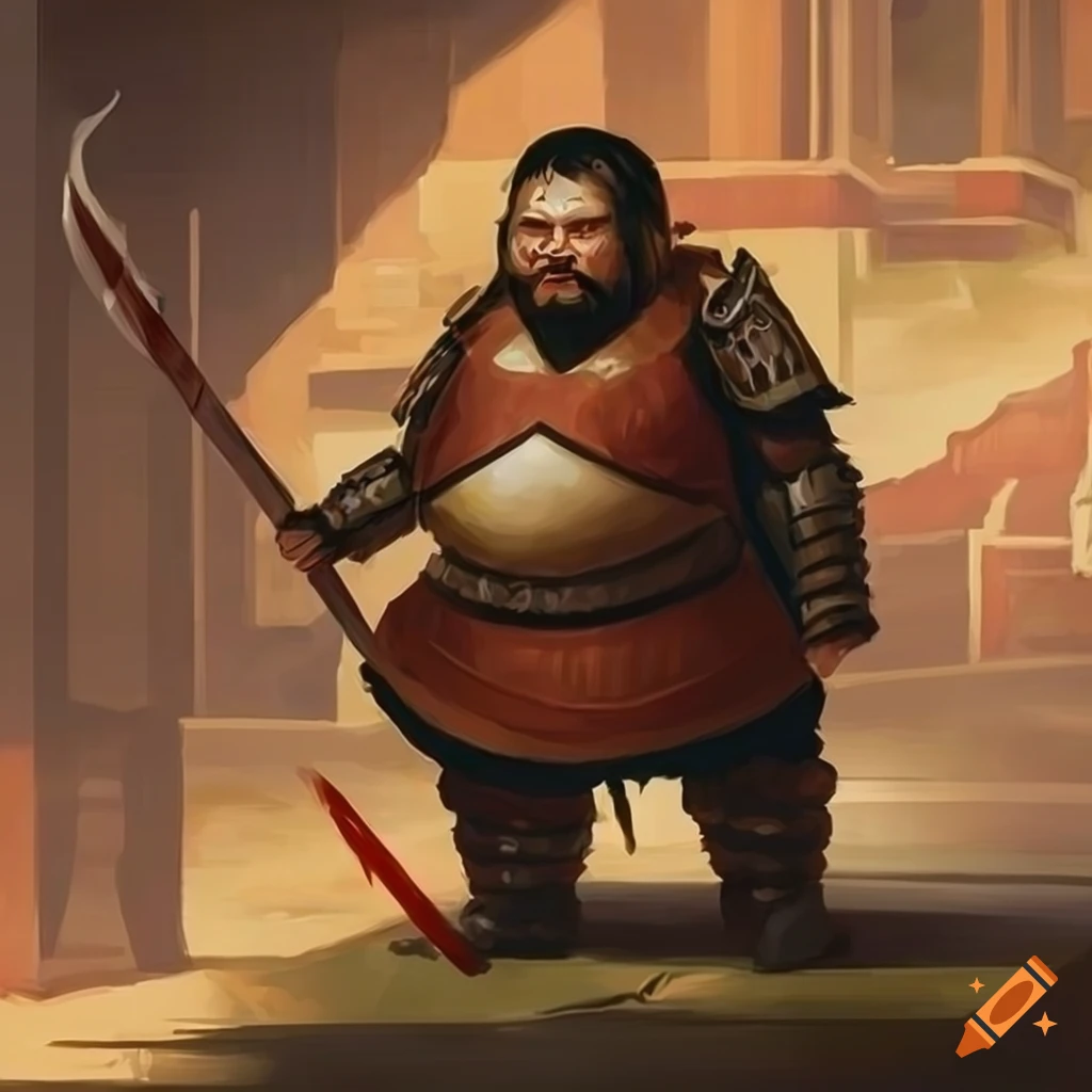 Fantasy image of an eastern asian dwarf in ancient chinese armor