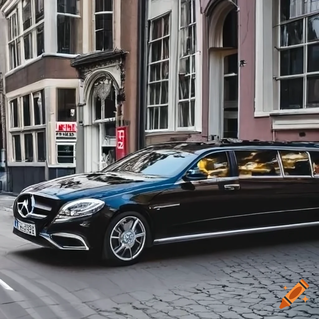 Black mercedes limousine in amsterdam