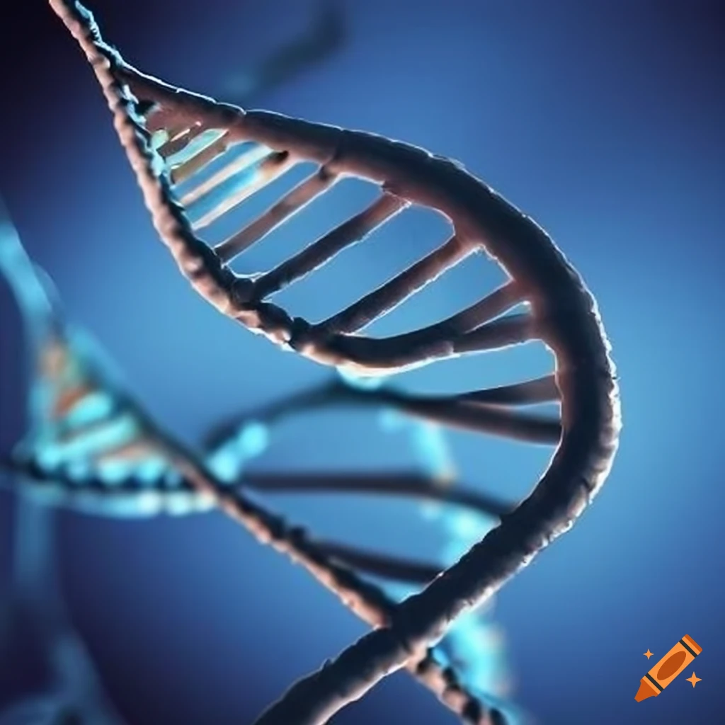 A dna strand with binary code representing machine learning on Craiyon
