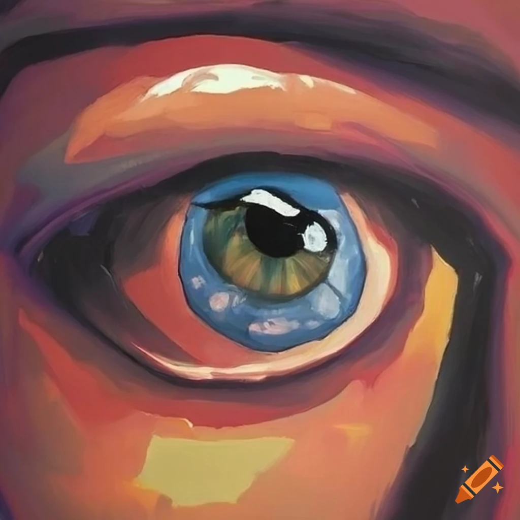 Abstract painting of an eye on Craiyon