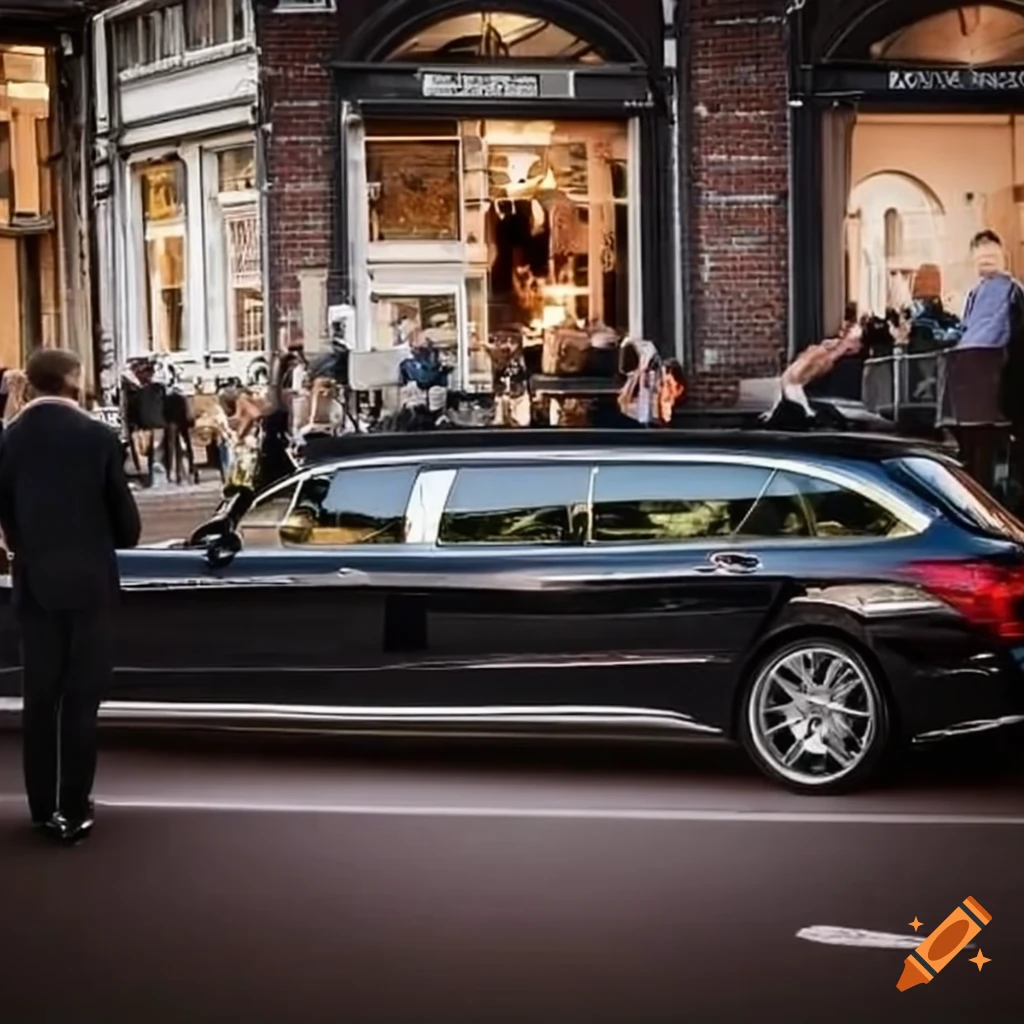 Black mercedes limousine in amsterdam
