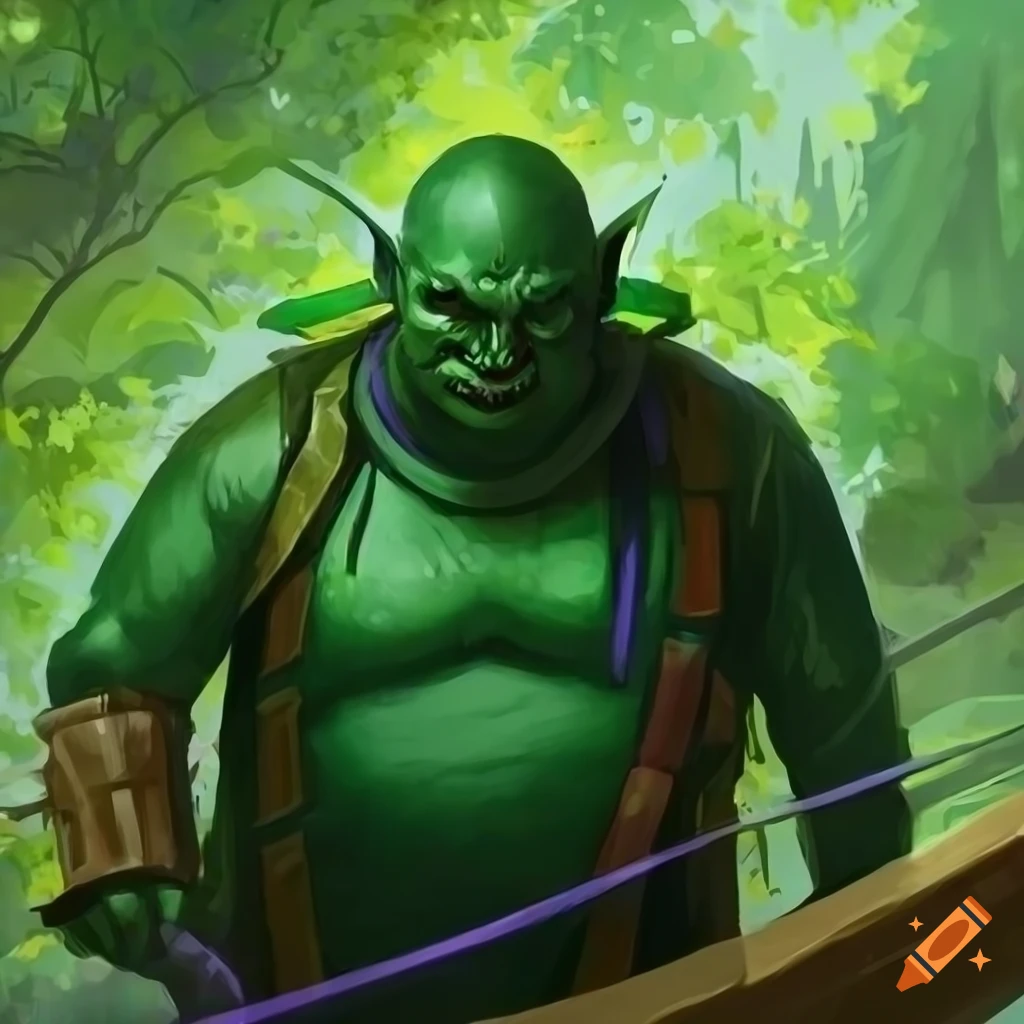 Illustration of a colorful goblin in ancient chinese attire