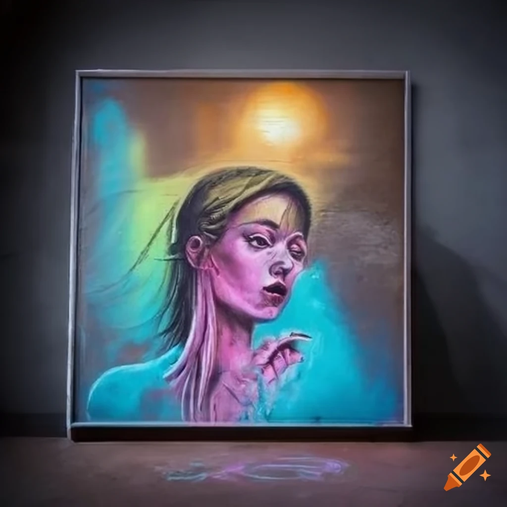 Chalk mural illustrating the concept of temperance on Craiyon