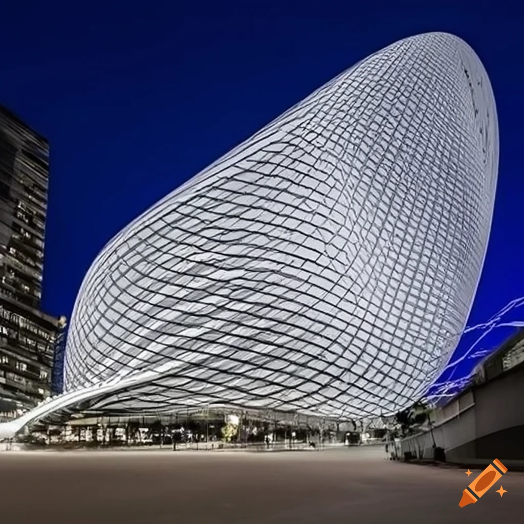 Curvilinear modern buildings