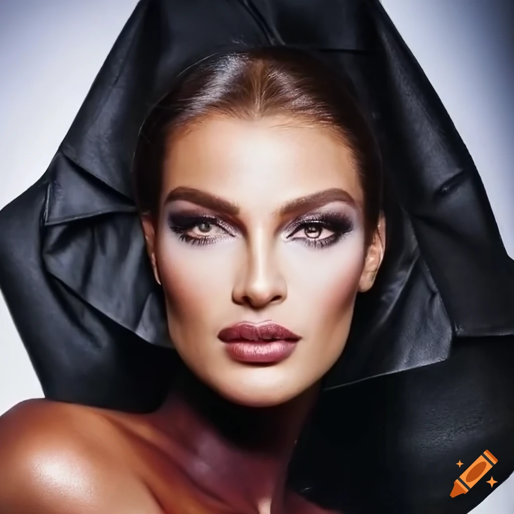 Head and shoulders portrait of Zuleika with intense gaze on Craiyon