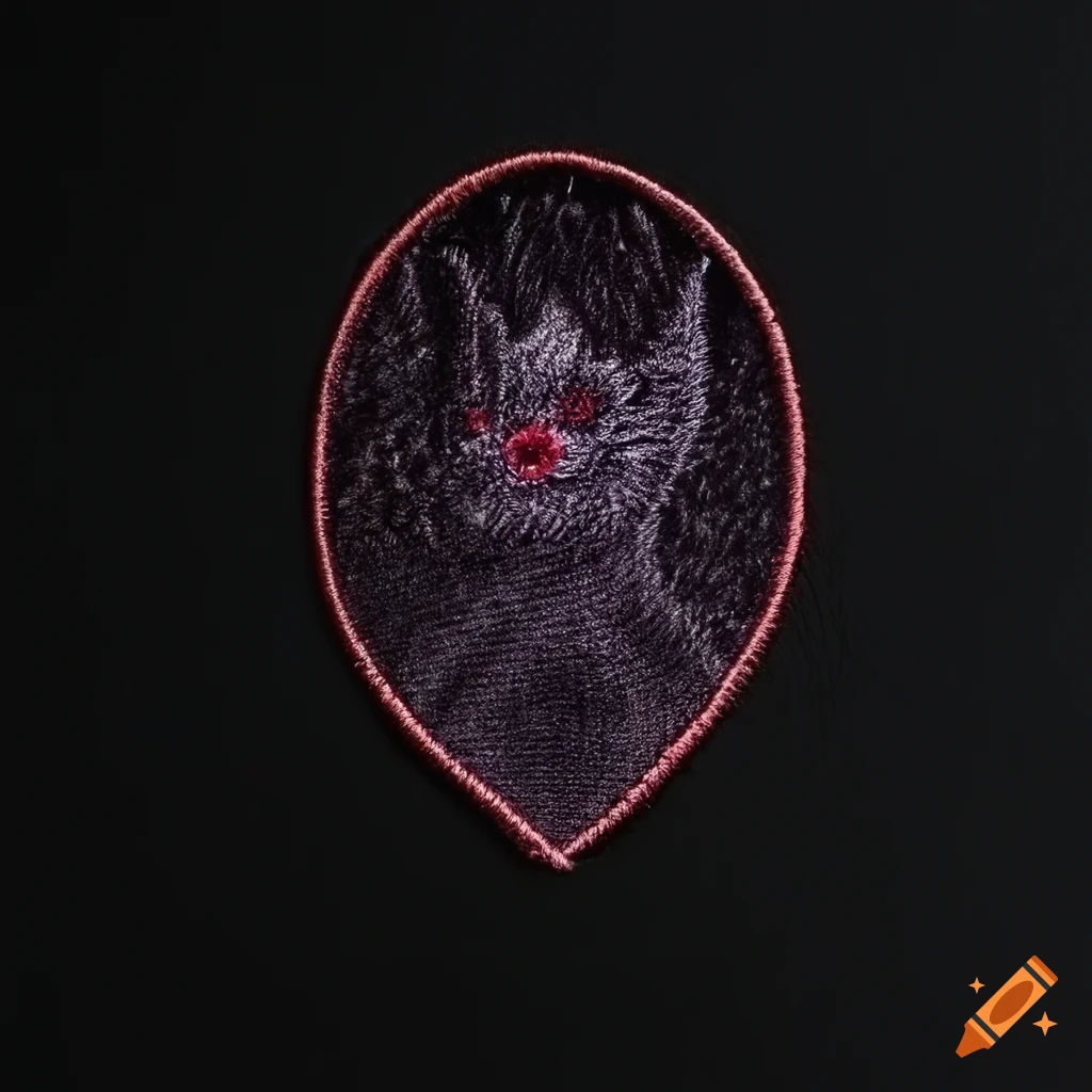 Noir graphic design patch with a moth