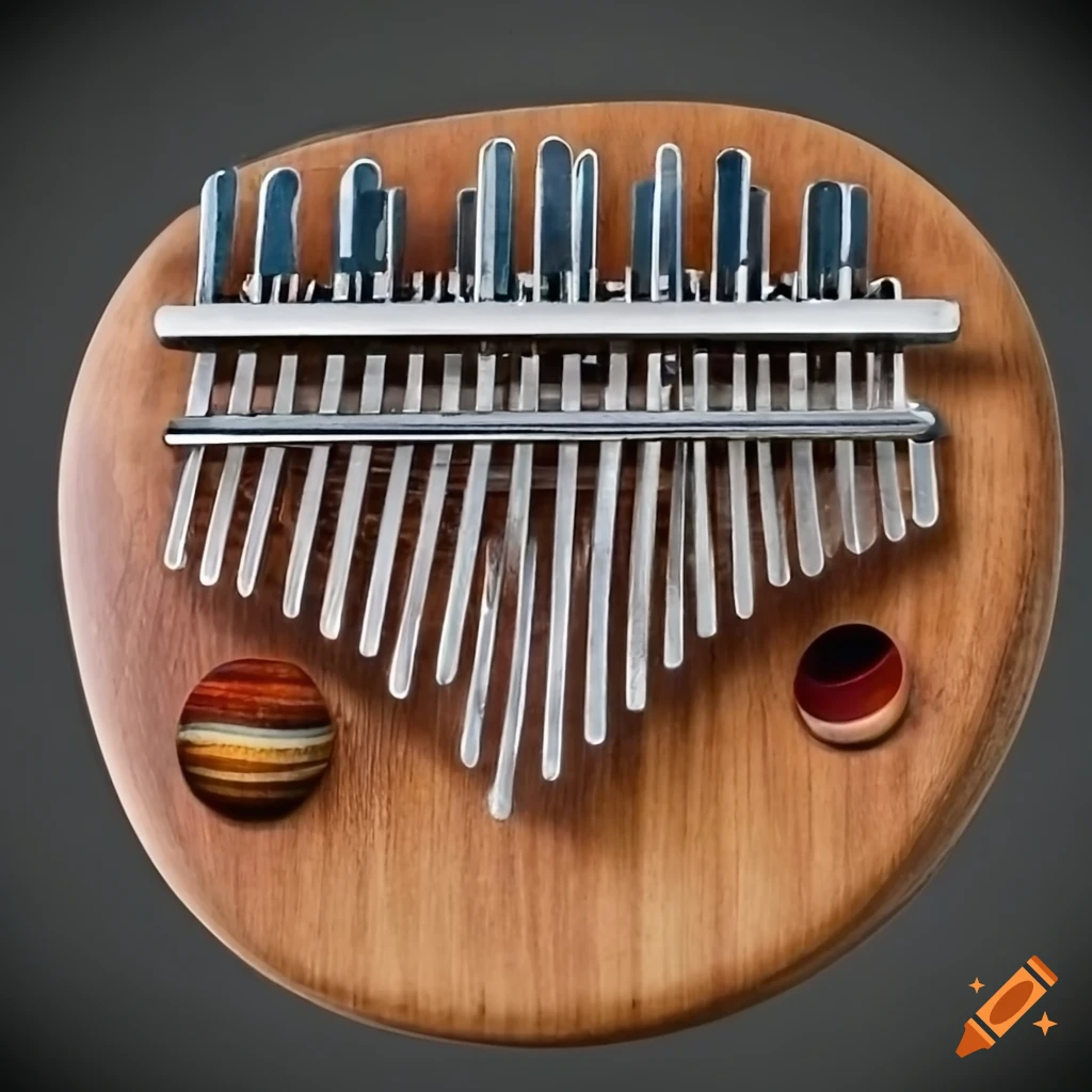 Kalimba with a planets/solar system design on Craiyon