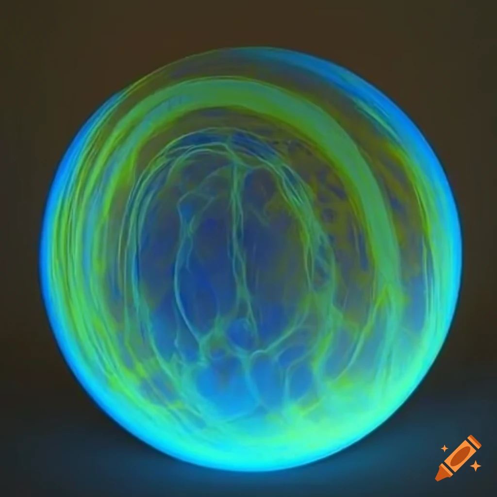 Neon glow sphere rotating and emitting mesmerizing colors on Craiyon