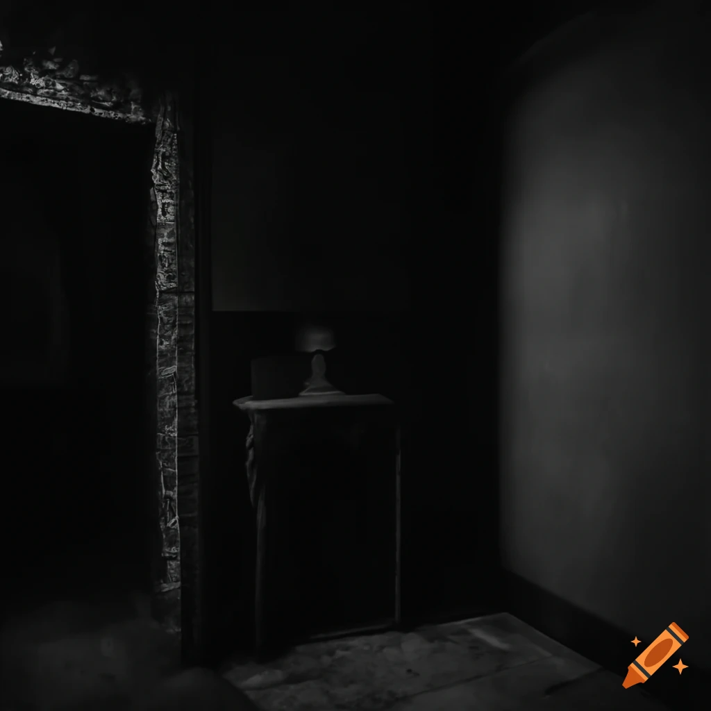 Introspective room with a memorial grave on Craiyon