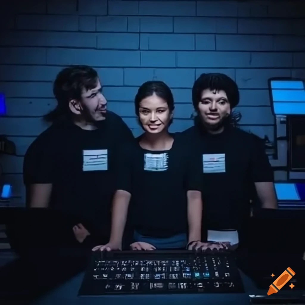 Python developers coding in a dark corner at EY on Craiyon