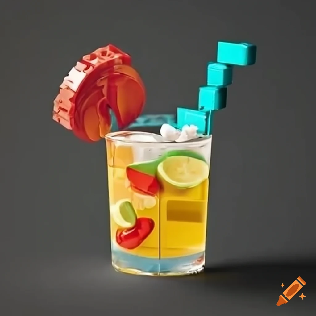 Refreshing cocktail made of lego bricks on Craiyon
