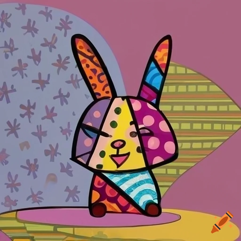Rabbit in romero britto style on Craiyon