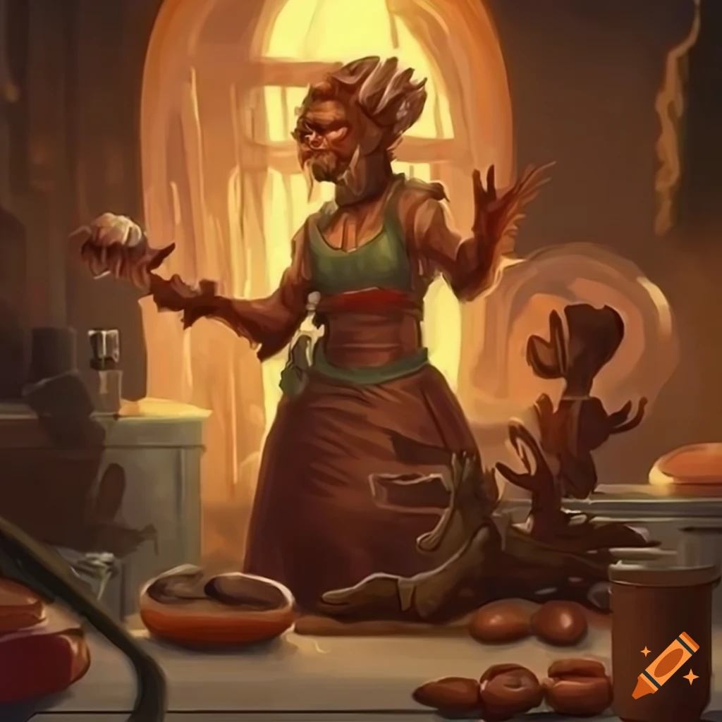 Gingerbread man baking in a magical kitchen on Craiyon