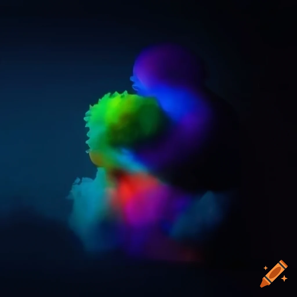 Vivid colored chalk dust abstract artwork representing creeping dread ...