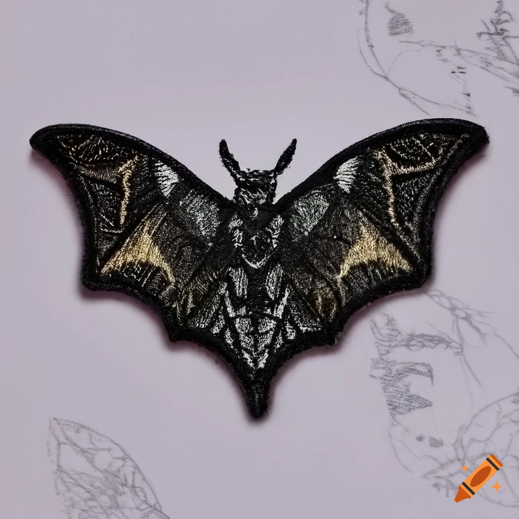 Noir graphic design patch with a moth on Craiyon