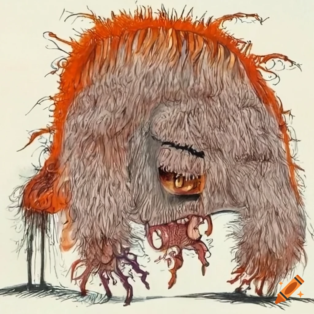 Antique book illustration of a multi-headed monster on Craiyon