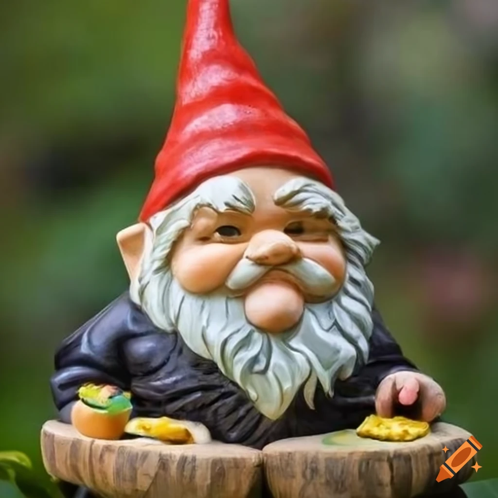 Funny garden gnome with cheese on Craiyon